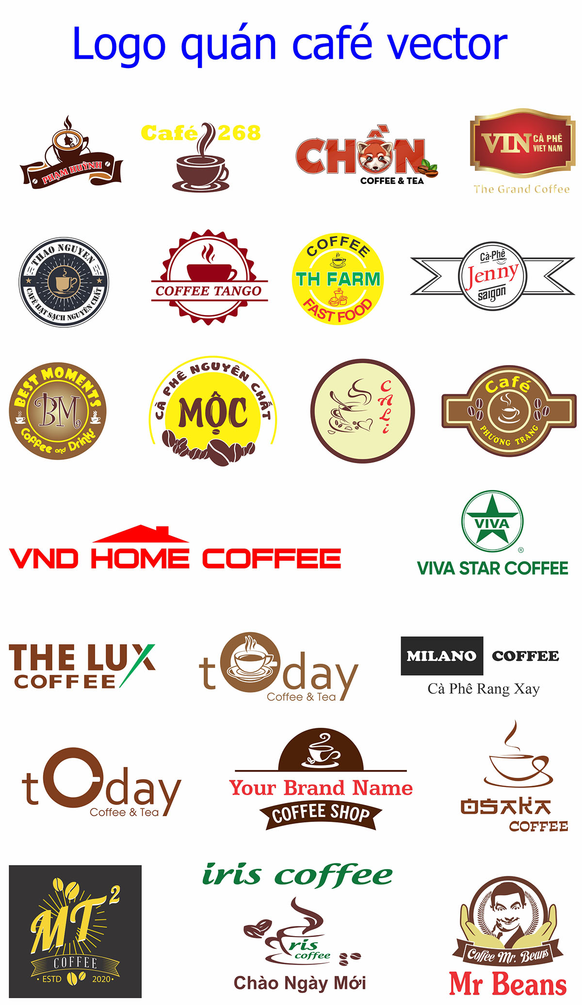LOGO CAFE ĐẸP VECTOR FREE DOWNLOAD - Đồng Phục Vàng